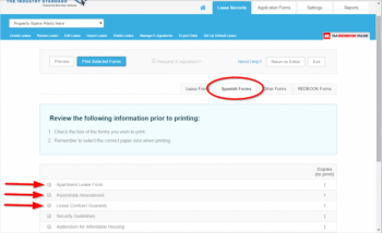 Select Forms to Print